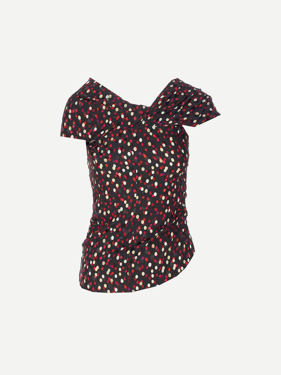 Esen Top in Black/Red
