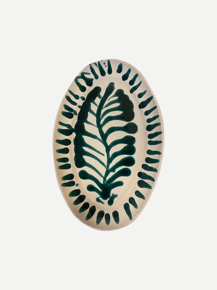 Foglia Ceramic Oval Serving Platter