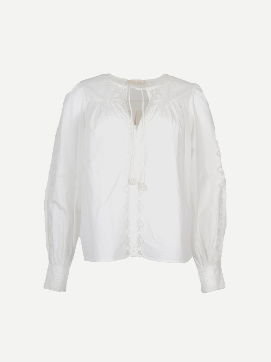 Kady Long Sleeve Blouse in Pristine