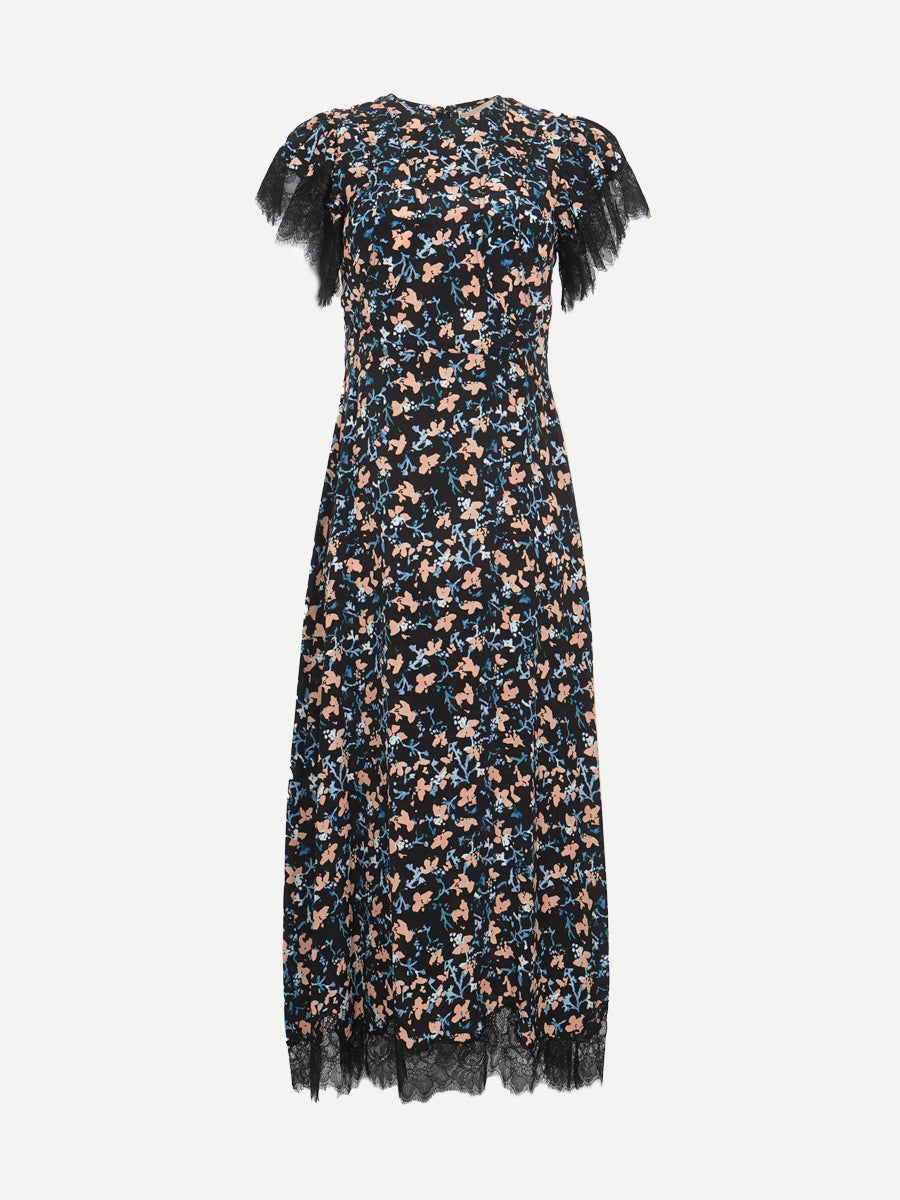 Renee Cape Sleeve Dress in Nocturne