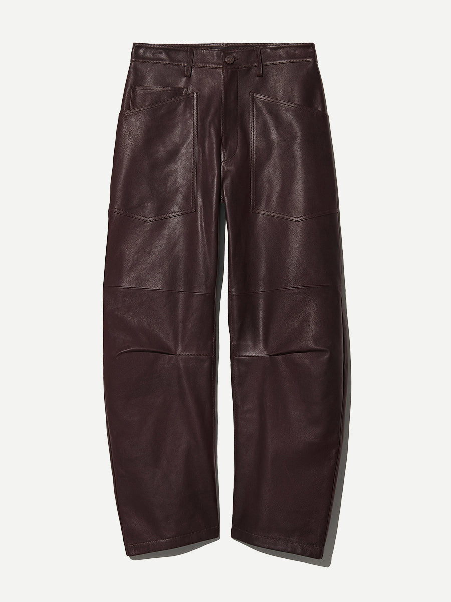Shon Leather Pant in Dark Brown