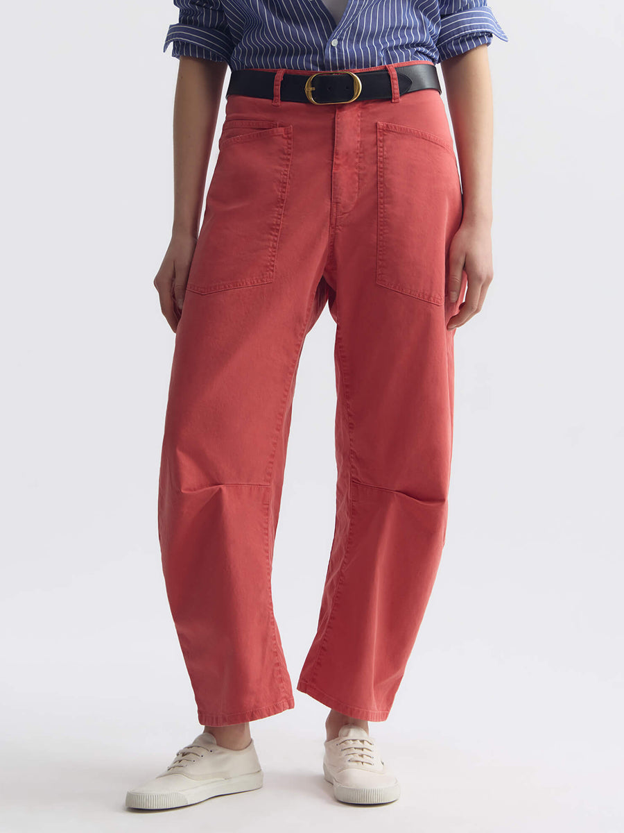 Shon Pant in Vintage Faded Red Wash